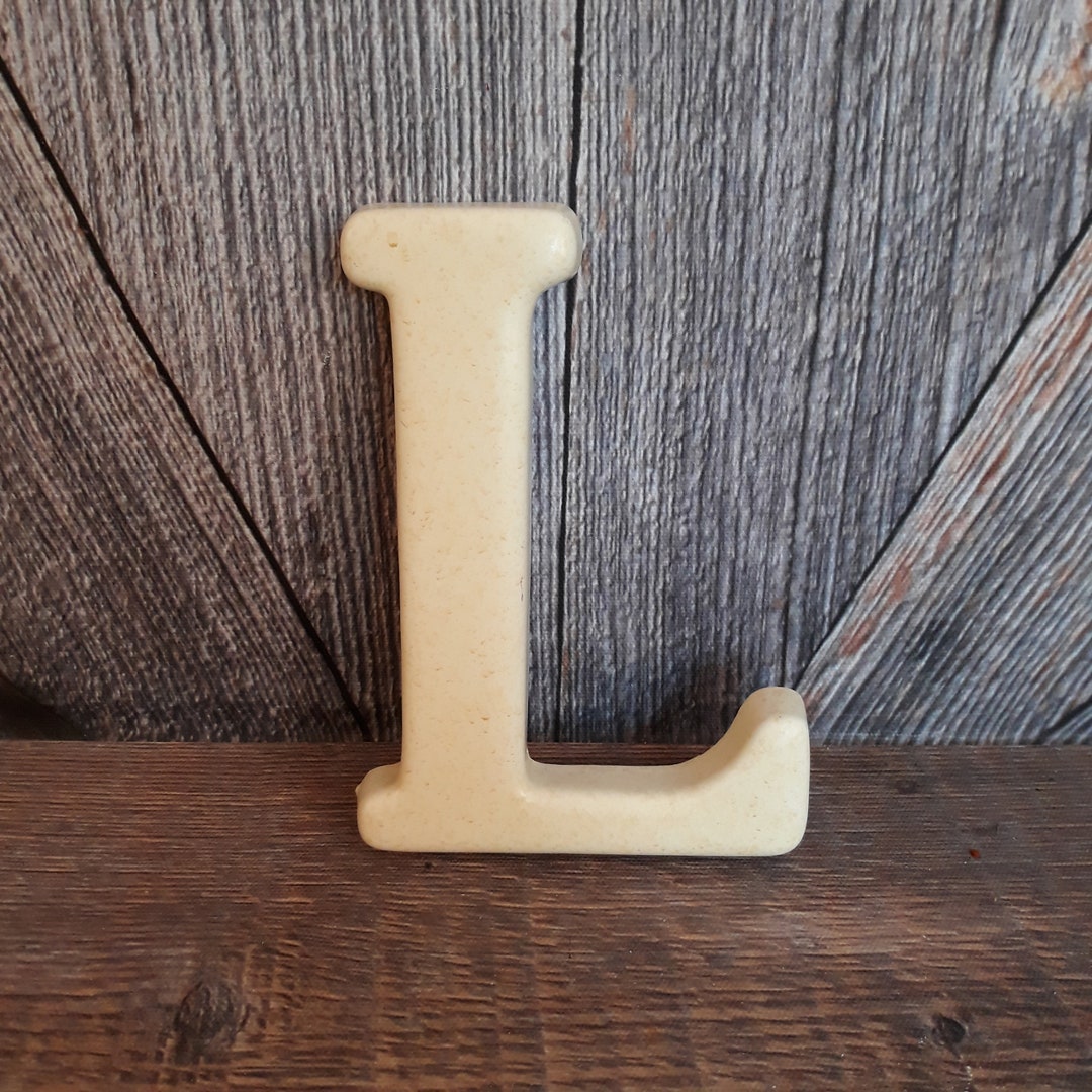 Vintage Letter L Old Sign off White Large 6.5 Inch Plastic Letter Wall ...