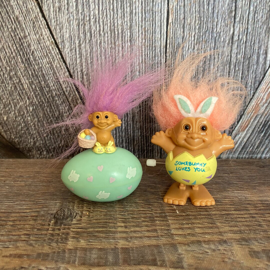 2 Vintage Easter Troll Dolls you're Somebunny Special Russ Berrie 3 ...
