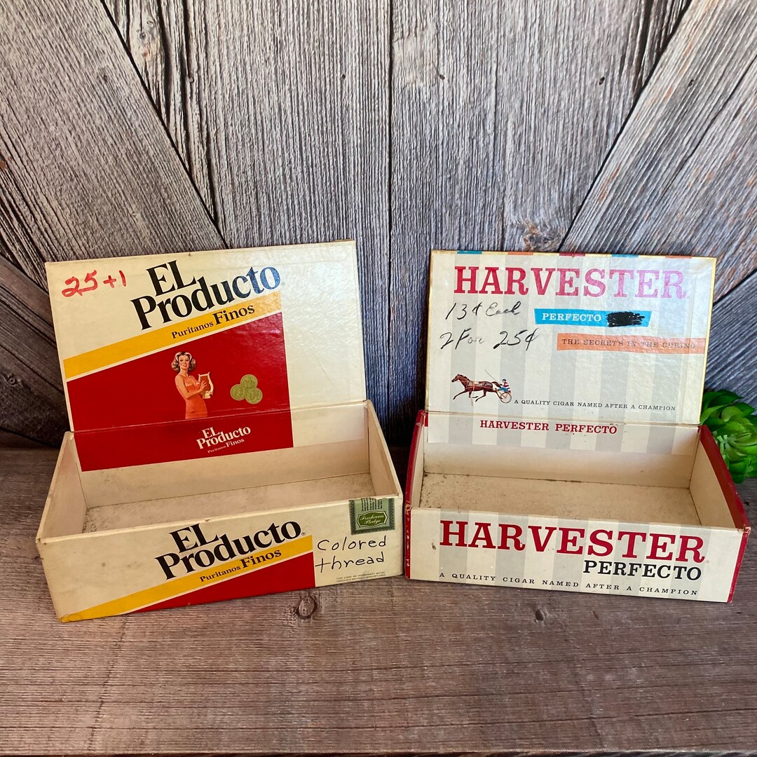2 Vintage Cigar Boxes Authentic Cigar Box {harvester El Producto ...