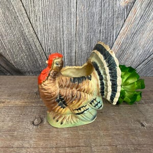 Vintage Ceramic Turkey Planter thanksgiving Centerpiece Fall Large ...
