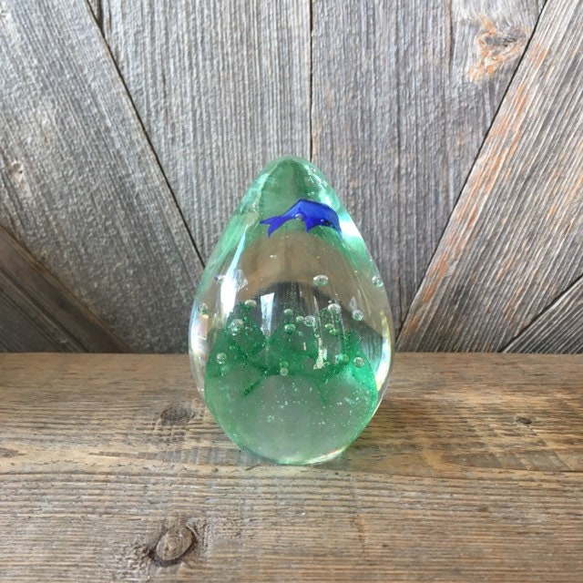 Glass Paperweight small Fish Round Shaped Vintage Paper - Etsy