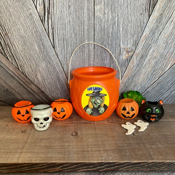 Vintage Pumpkin Candy Bucket and Trick or Treat Candy… - Gem