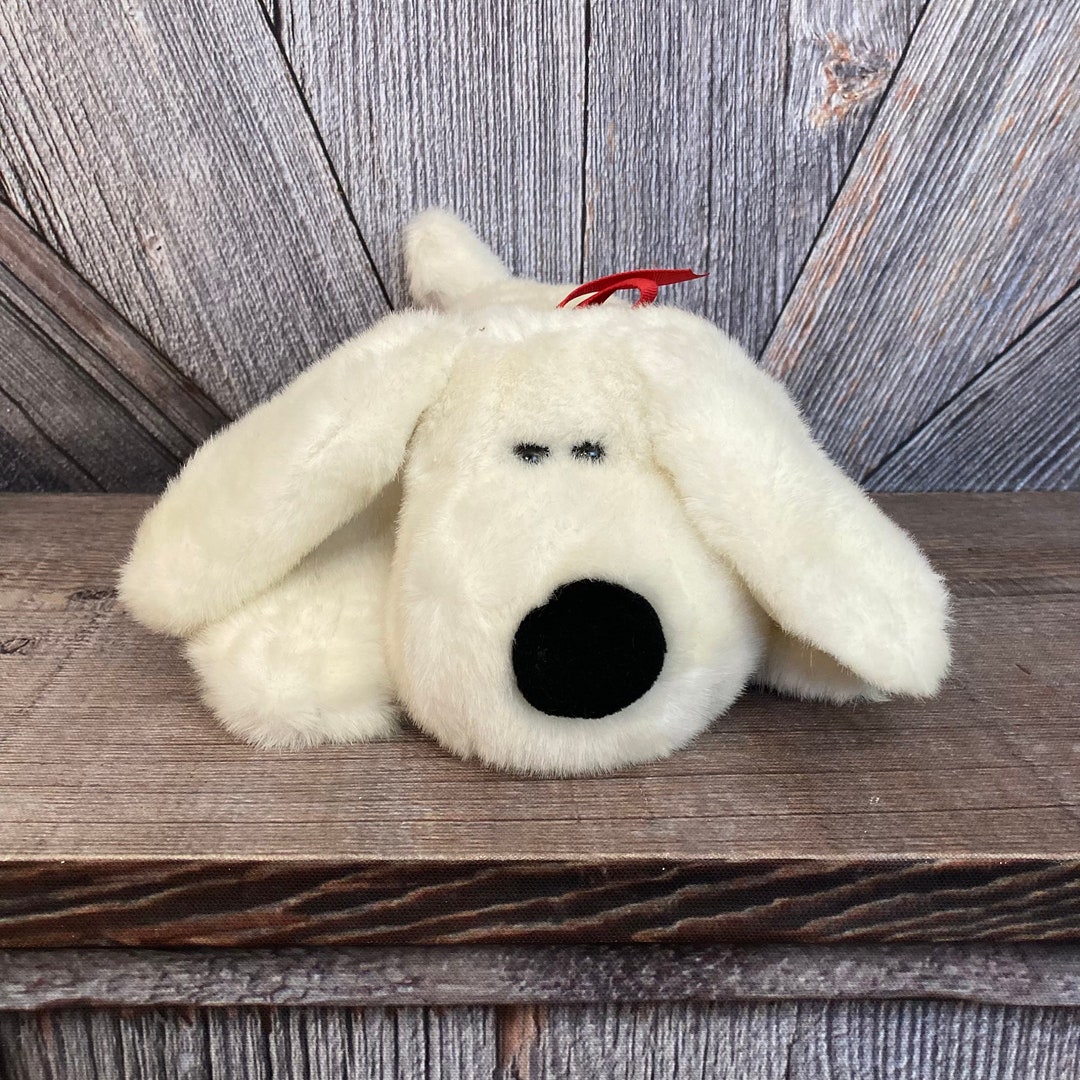 Vintage Dog Plush Toy, White Dog Stuffed Animal animal Adventure Plush ...