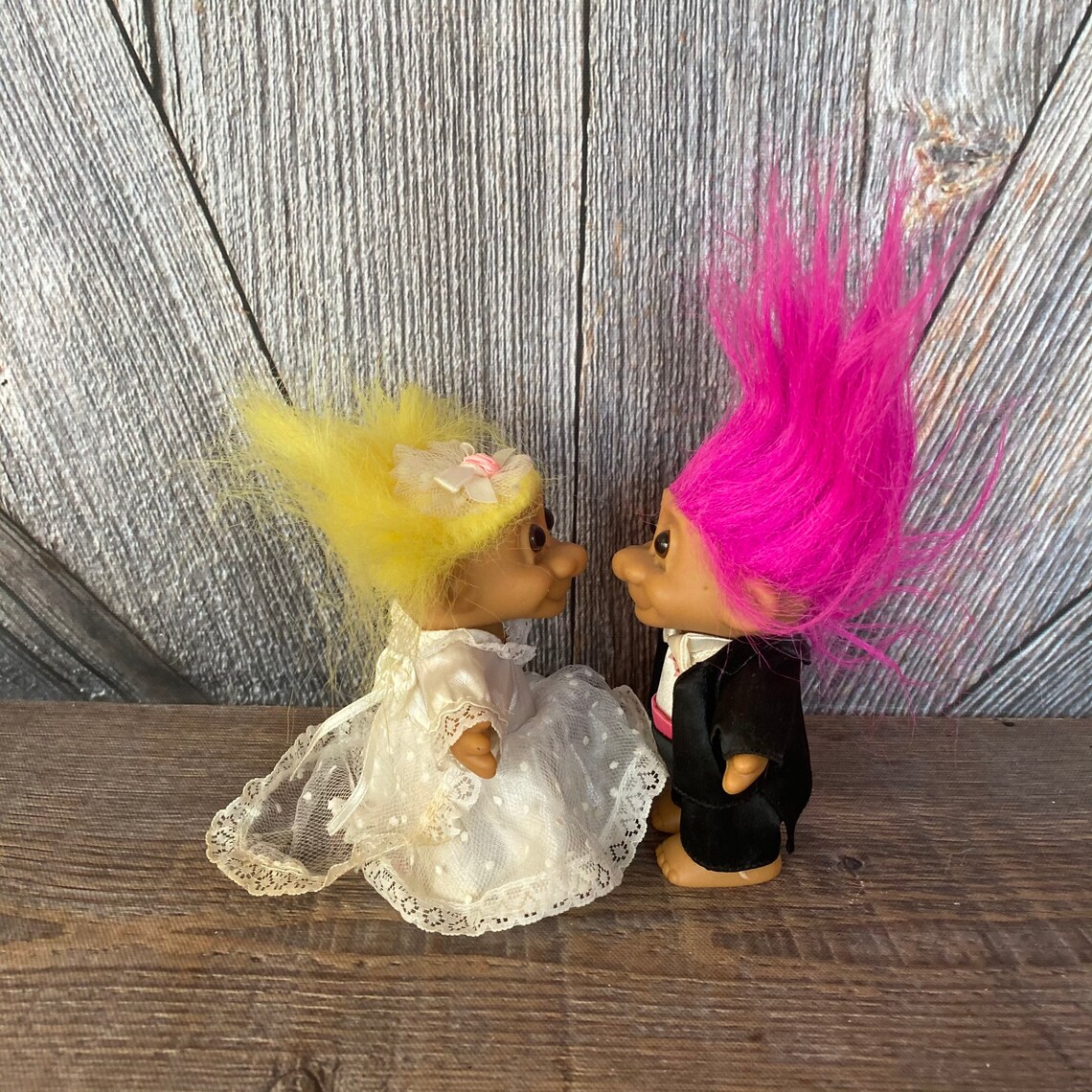 Vintage Troll Bride and Groom 2 Wedding Trolls With Pink - Etsy