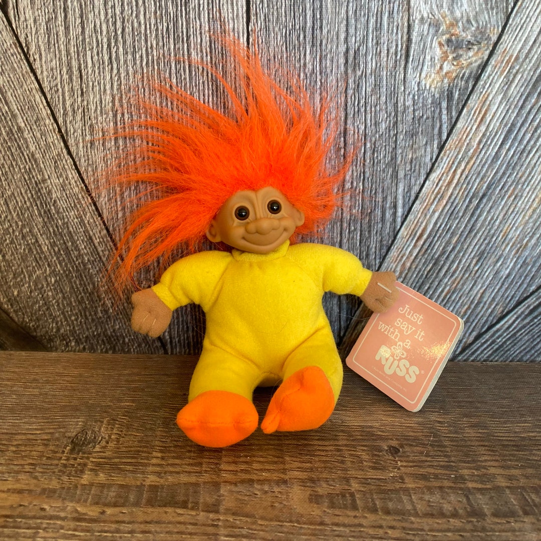 Vintage Duck Troll Doll easter Chicken Chick Hair Russ Berrie 7 Inch ...