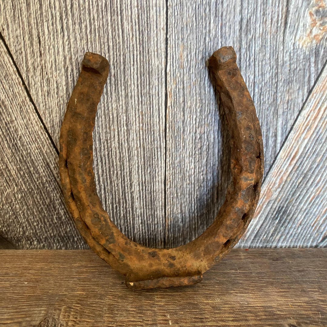 Antique Hand Forged Horseshoe (large Draft Horse Shoe) Good Luck, Barn ...
