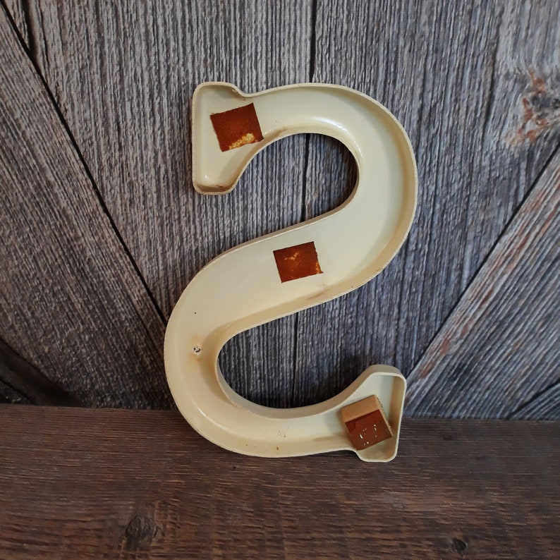 Vintage Letter S Old Sign off White Large 8 Inch Plastic - Etsy