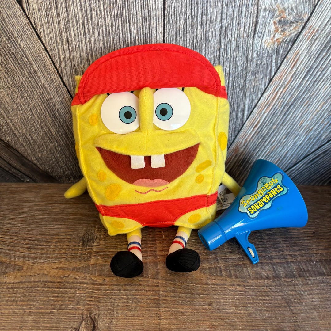 Vintage Spongebob Squarepants Plush With Megaphone WORKS Nickelodeon ...