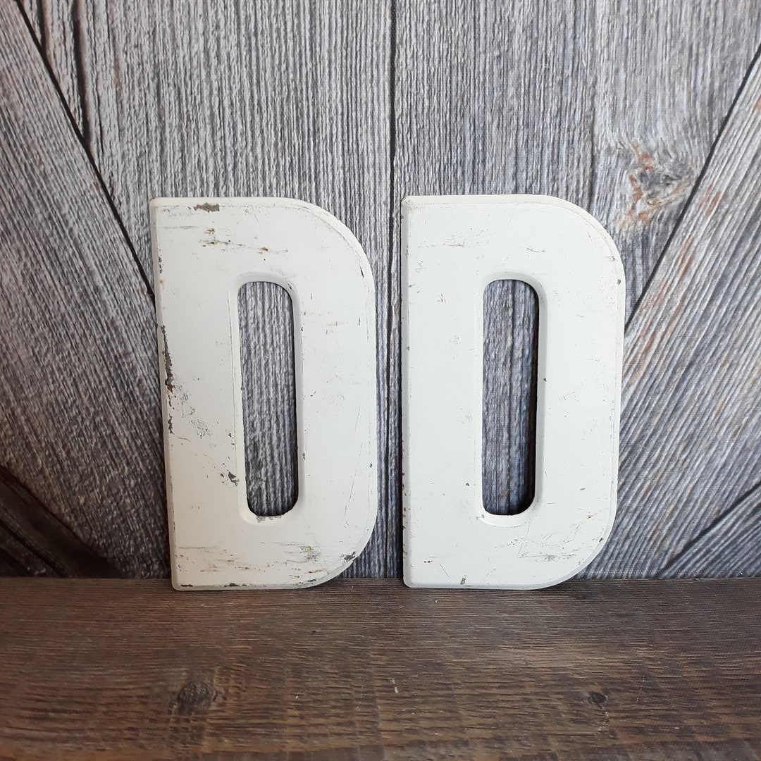Vintage Metal Letter D Old Sign Medium Small 7 1/2 Inch Metal Letter ...