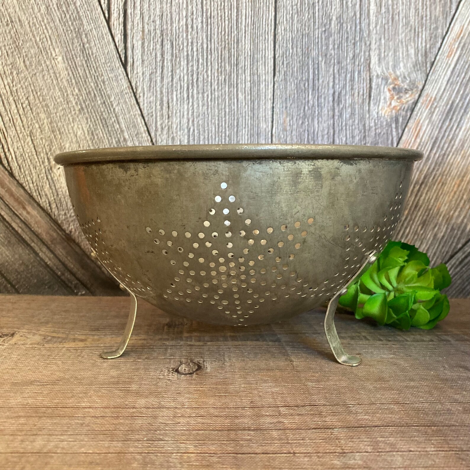 Vintage Metal Colander Aluminum Strainer Sieve Metal Strainer Star ...