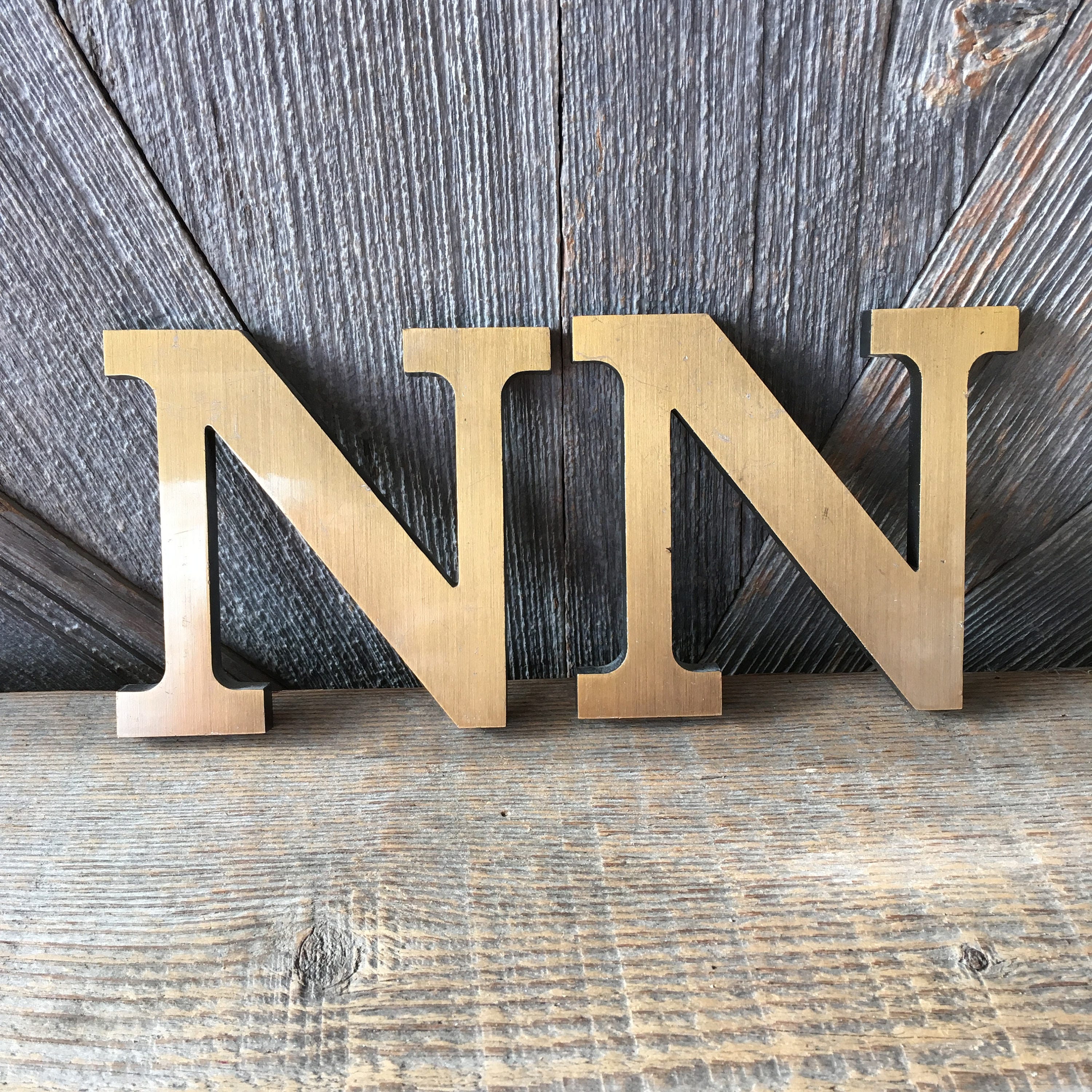 Vintage Metal Letter N Old Sign Gold Shiny Medium Small 4 Inch - Etsy