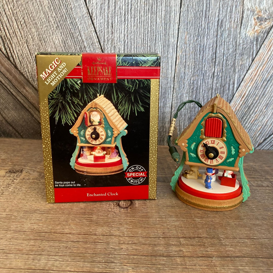 Vintage Enchanted Clock Christmas Ornament Magic Light and Motion Works ...