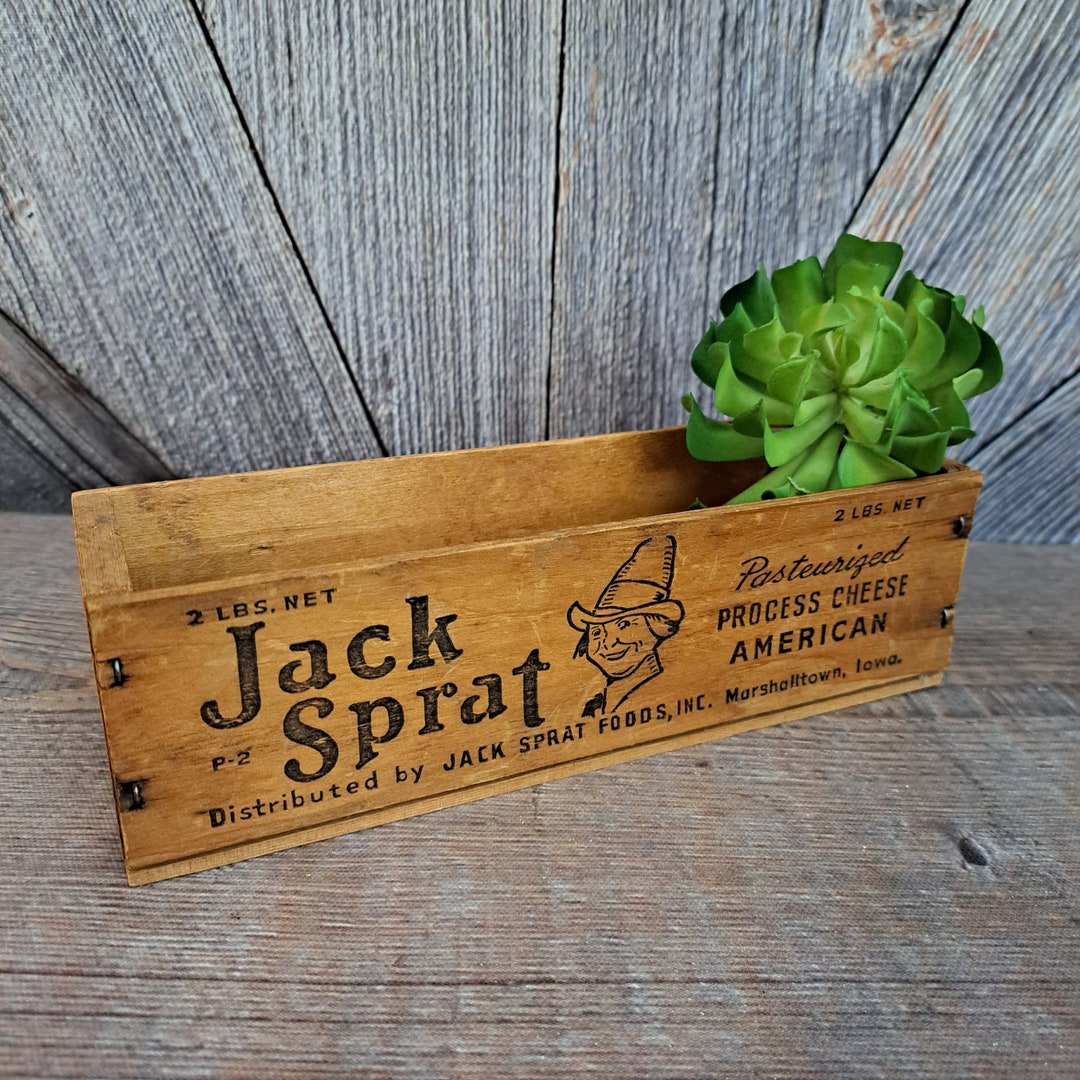 Vintage Jack Sprat Wood Cheese Box, American Cheese 2 Lb, Jack Sprat ...