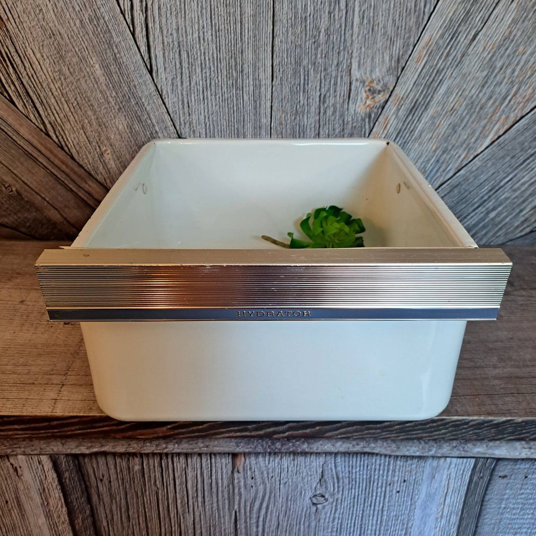 Vintage Refrigerator Drawer Enamel Hydrator Drawer Enamelware ...