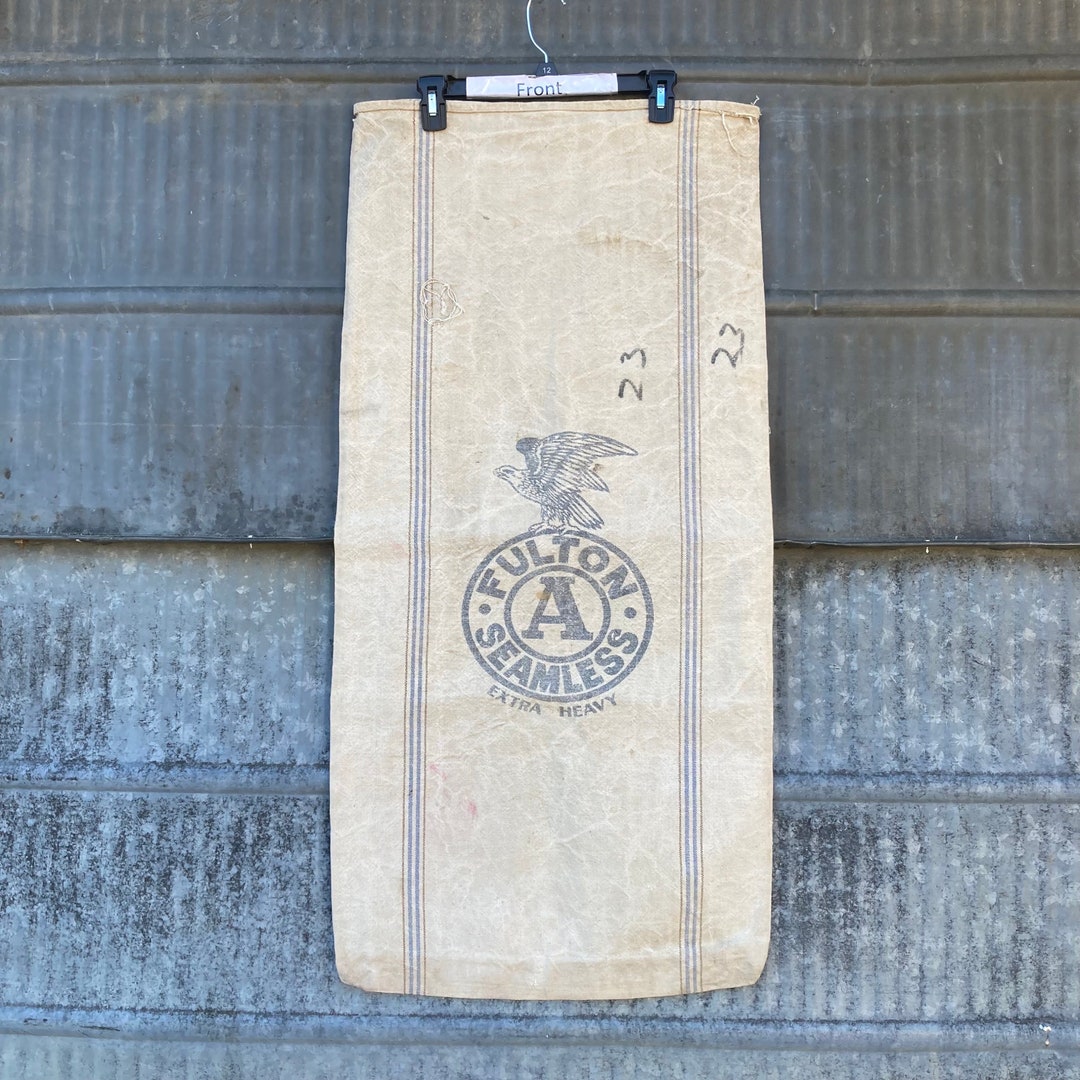 Vintage Fulton A Seamless Bag. Brown Blue Pinstripe. Great Project Bag ...