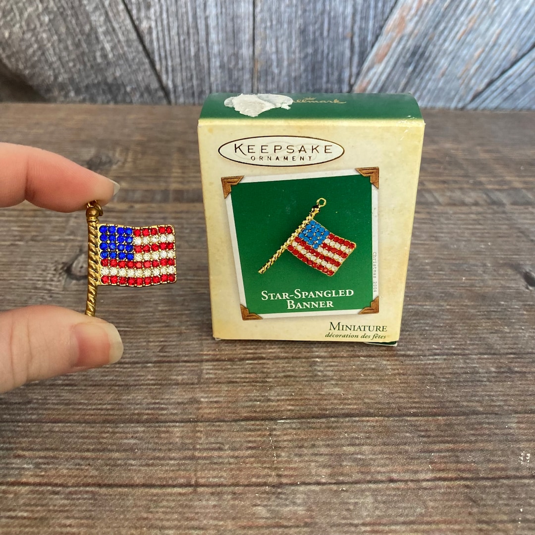 Vintage Star Spangled Banner Christmas Ornament Rhinestone Flag ...