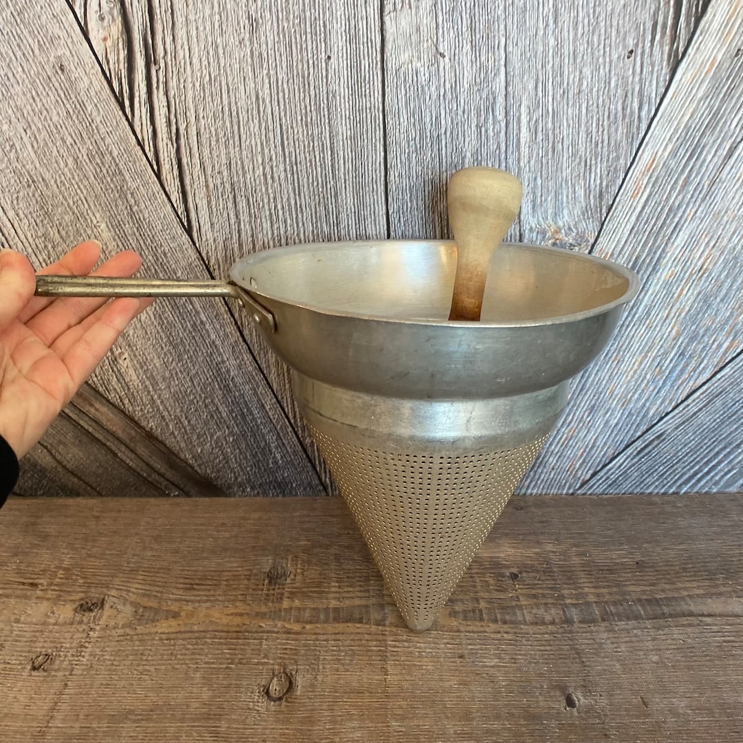 Vintage Strainer Sieve With Pestle Can Canning Applesauce Two Piece ...