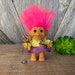 Vintage Flower Girl Troll Doll {wedding Troll With Pink Hair} Russ ...