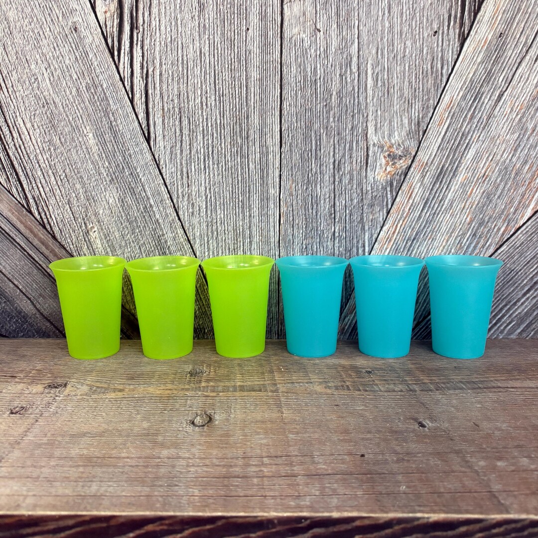 6 Vintage Tupperware Tumblers Cups Glasses Plastic Tupper Ware Storage ...