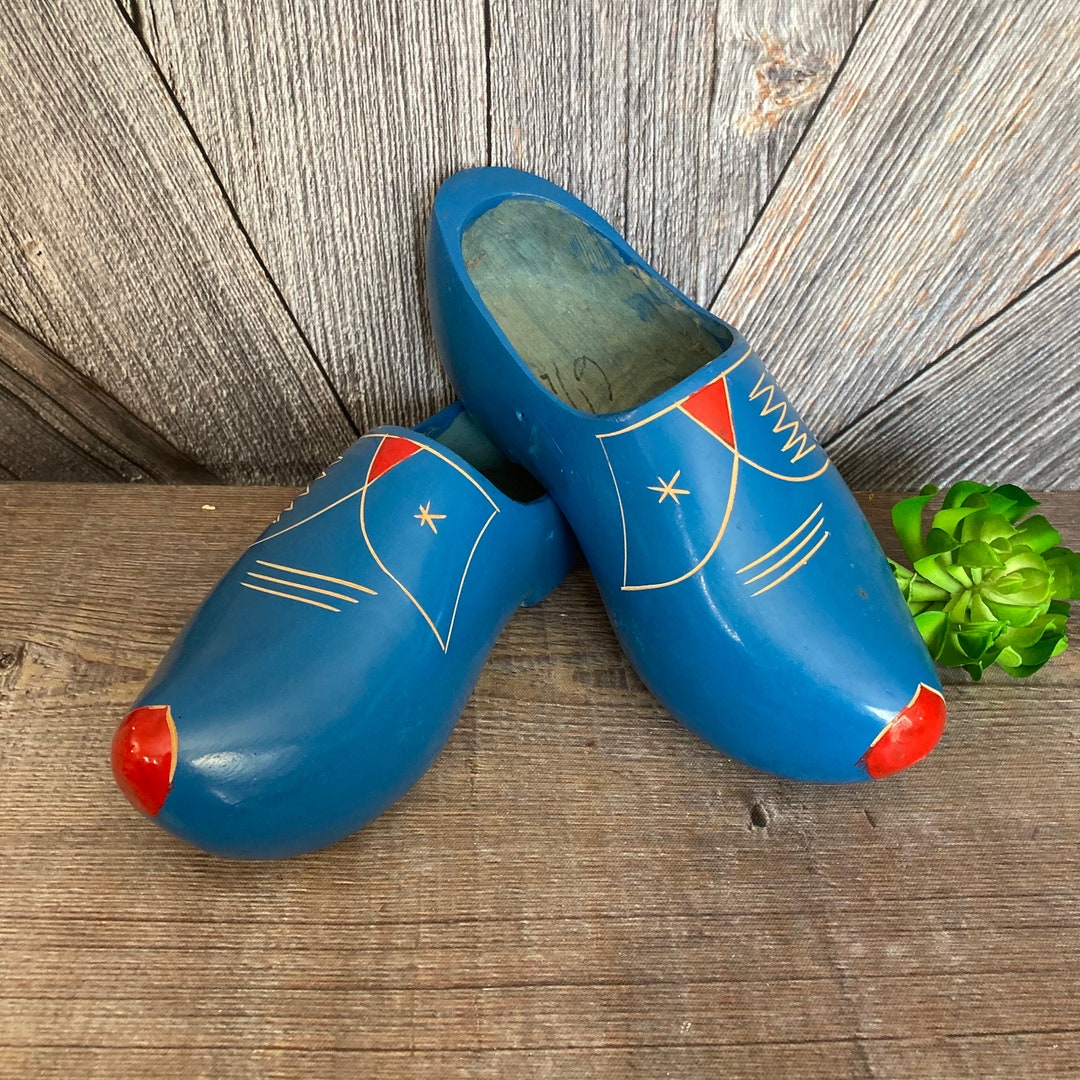 Vintage Wooden Shoes {dutch Wooden Clogs Womens 6.5} Tulip Time Holland ...
