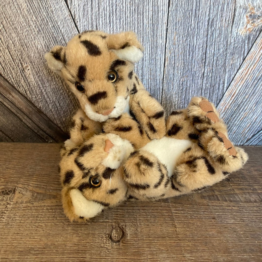 2 Playing Wild Cats Plush Toy, Fiesta Leopard Kittens 8" Two Cats ...