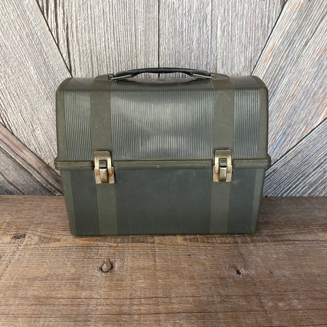 Vintage Gray Domed Lunch Bucket Aladdin Lunch Pail, Plastic Decorative ...