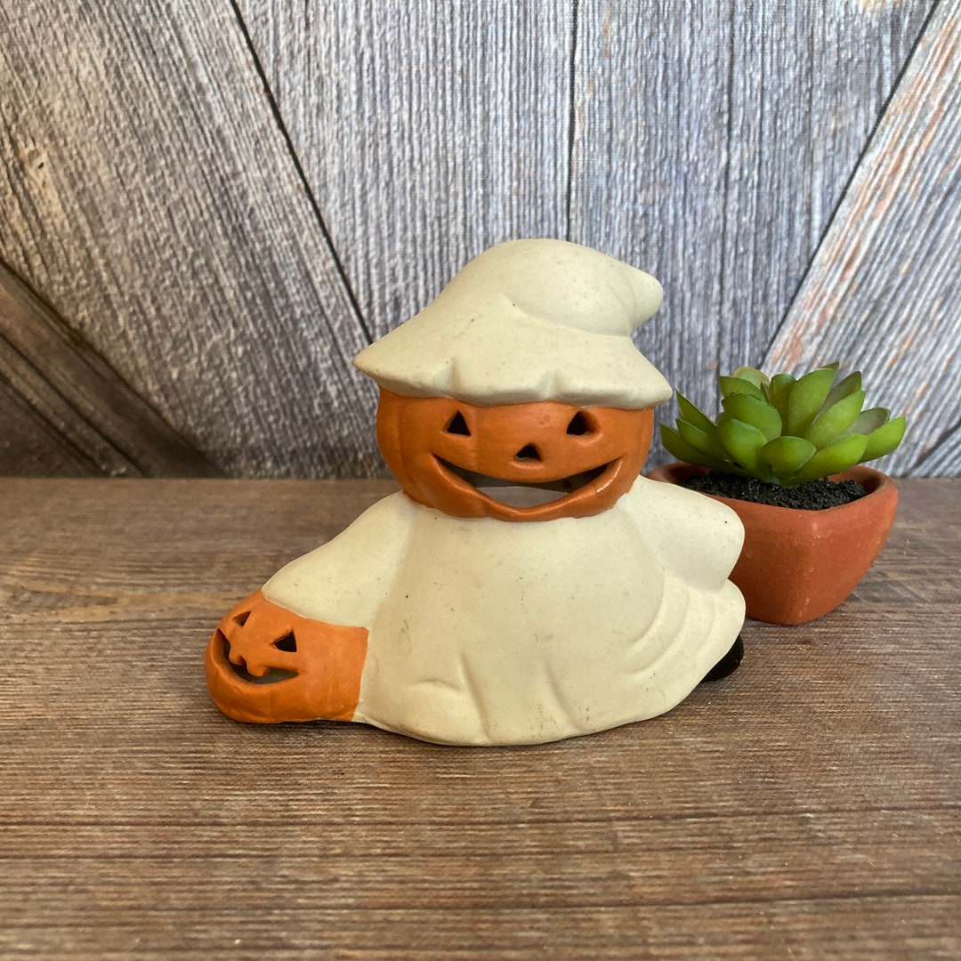 Vintage Ghost Votive {ceramic Ghost Candle Holder Halloween Decoration ...