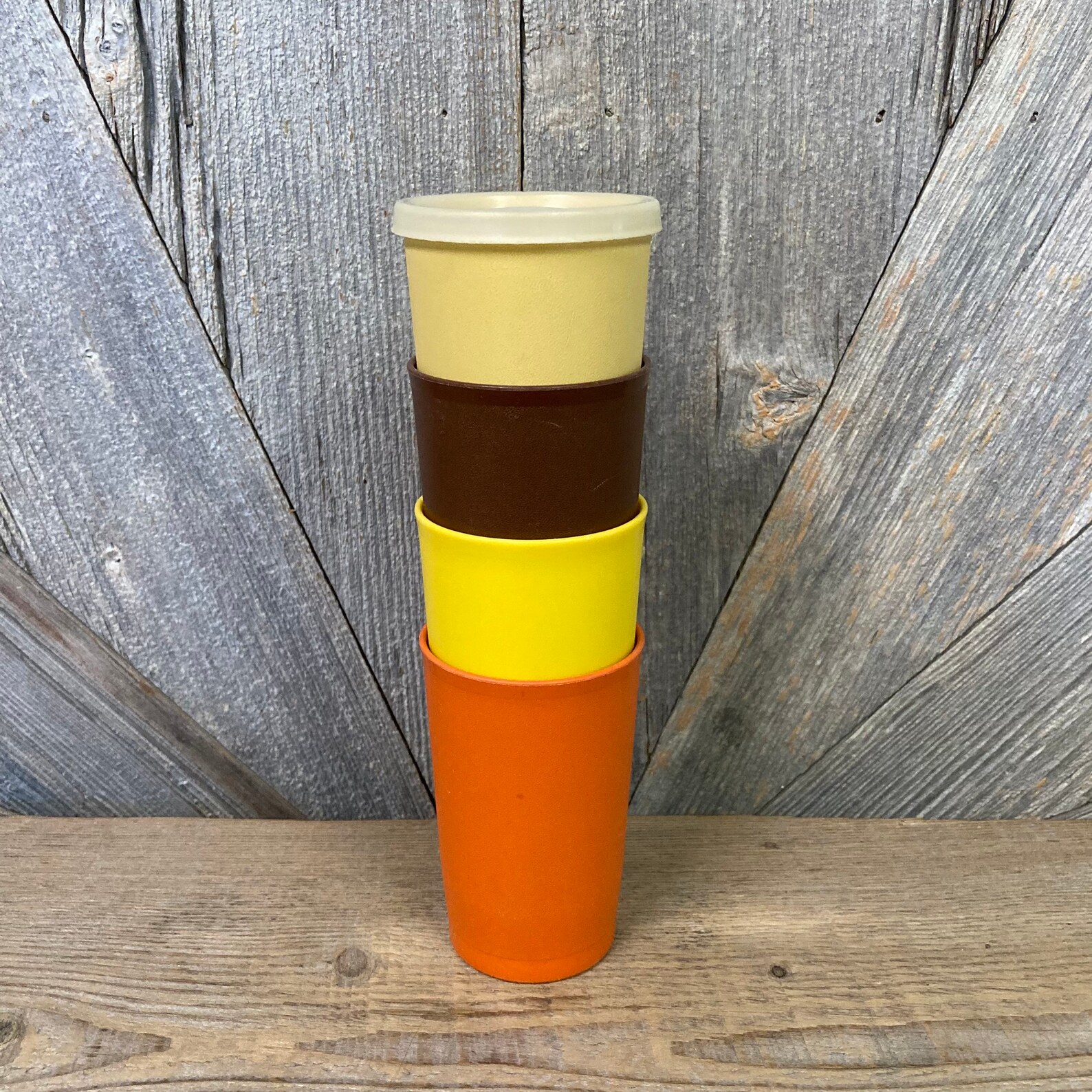 4 Vintage Tupperware Tumblers Tall Cups Glasses Plastic Tupper | Etsy