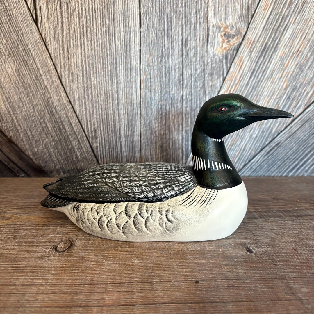 Vintage Ceramic Loon Painted Realistic Minnesota State Bird Cabin Decor ...