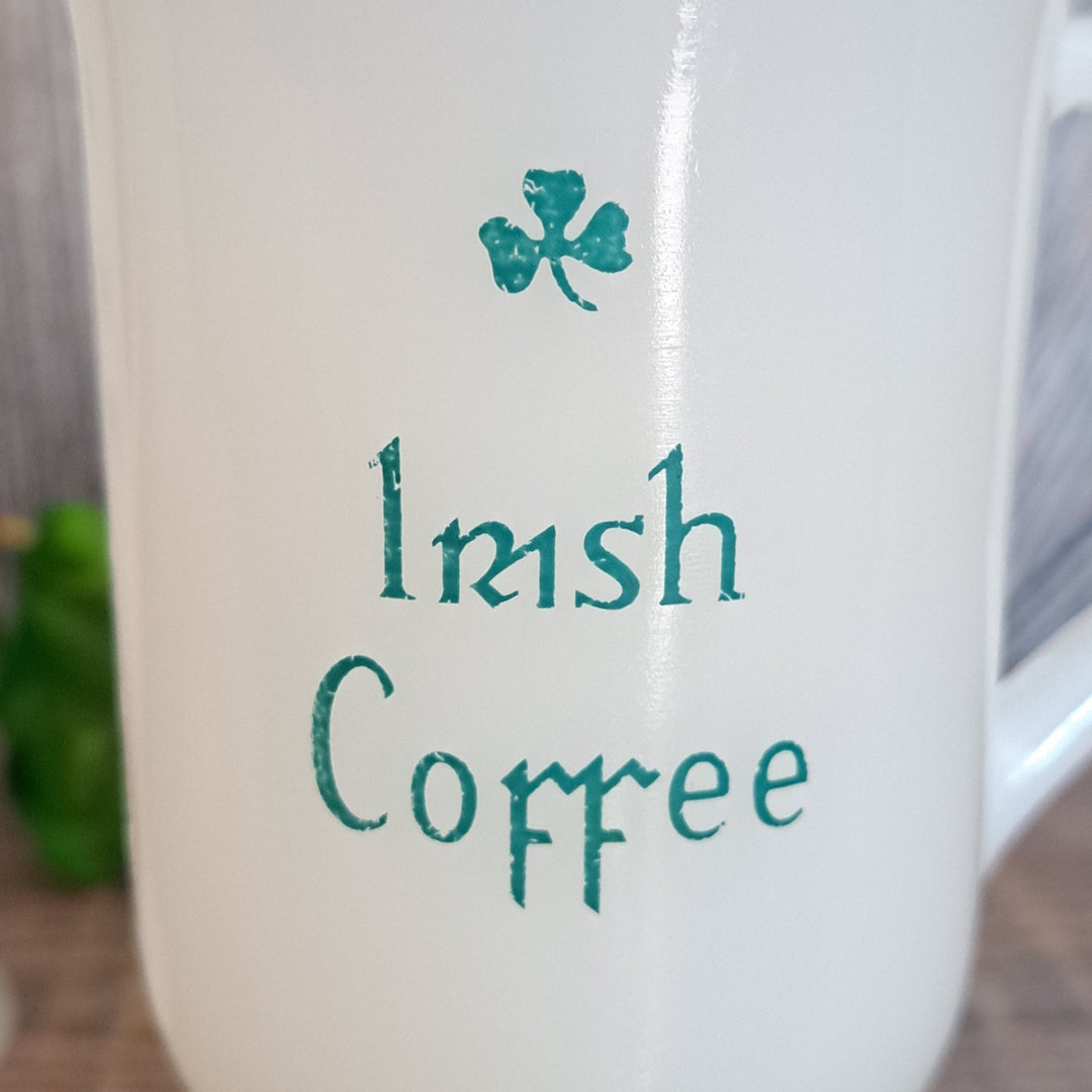 Vintage Pair of Irish Coffee Cups Mugs {1950s Milk Glass Stemmed Cups ...
