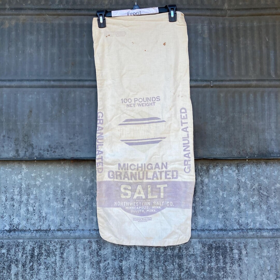 Vintage Michigan Granular Salt 100-pound Salt Sack. Northwestern Salt ...