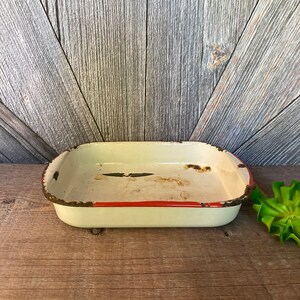 Vintage Refrigerator Enamel Pan Rectangular Bowl Drawer Vegetable 11.5 ...