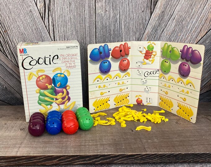 Vintage Cootie Game Milton Bradley, 1986 Complete! the Game of Cootie Plastic Bug Kids Game ...
