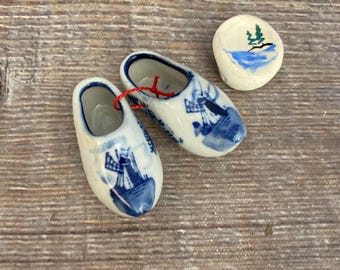 Vintage Wooden Shoes {MINIATURE Ceramic Dutch Wooden Clogs Dutch ...