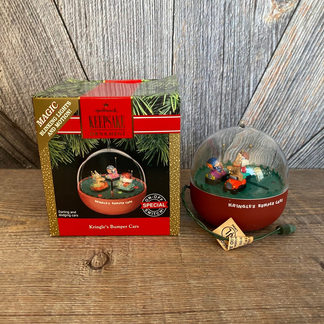 Vintage Kringle's Bumper Cars Christmas Ornament Magic Light and Motion ...