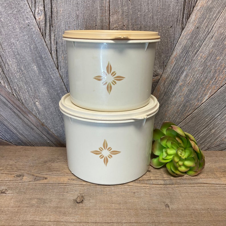 Vintage Tupperware Canister Set Plastic 2 Vintage Kitchen - Etsy