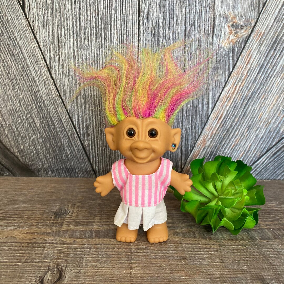 Vintage Troll Doll lucky Bright of America Troll With Rainbow Hair 5 ...