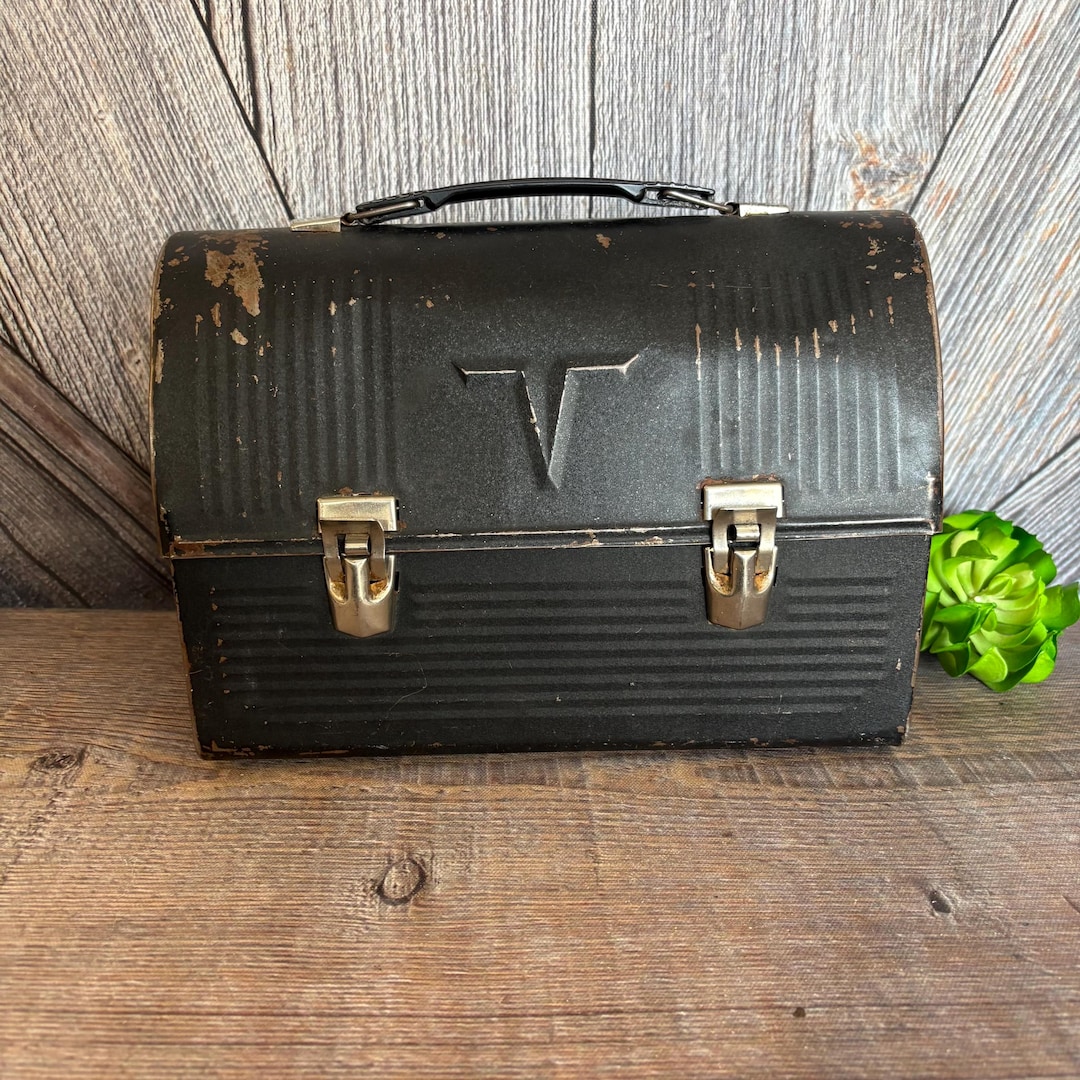 Vintage Black Domed Lunch Bucket, Aladdin Lunch Pail, 1940s 1950s ...