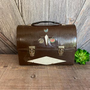 Vintage Brown Domed Lunch Bucket, Patent Pending Lunch Pail, 1940s ...