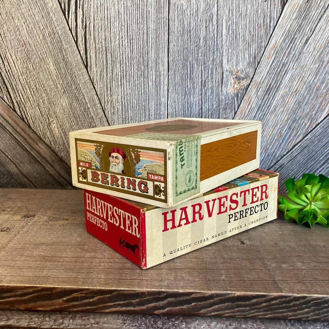 2 Vintage Cigar Boxes Vintage Authentic Cigar Box {bering Imperial ...