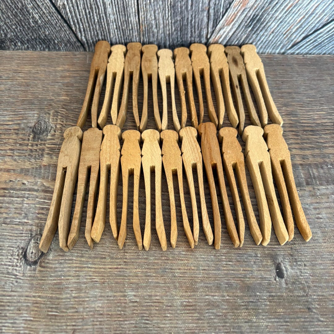 20 Vintage Wooden Clothespins, Clothes Pins for Wedding Decoration ...