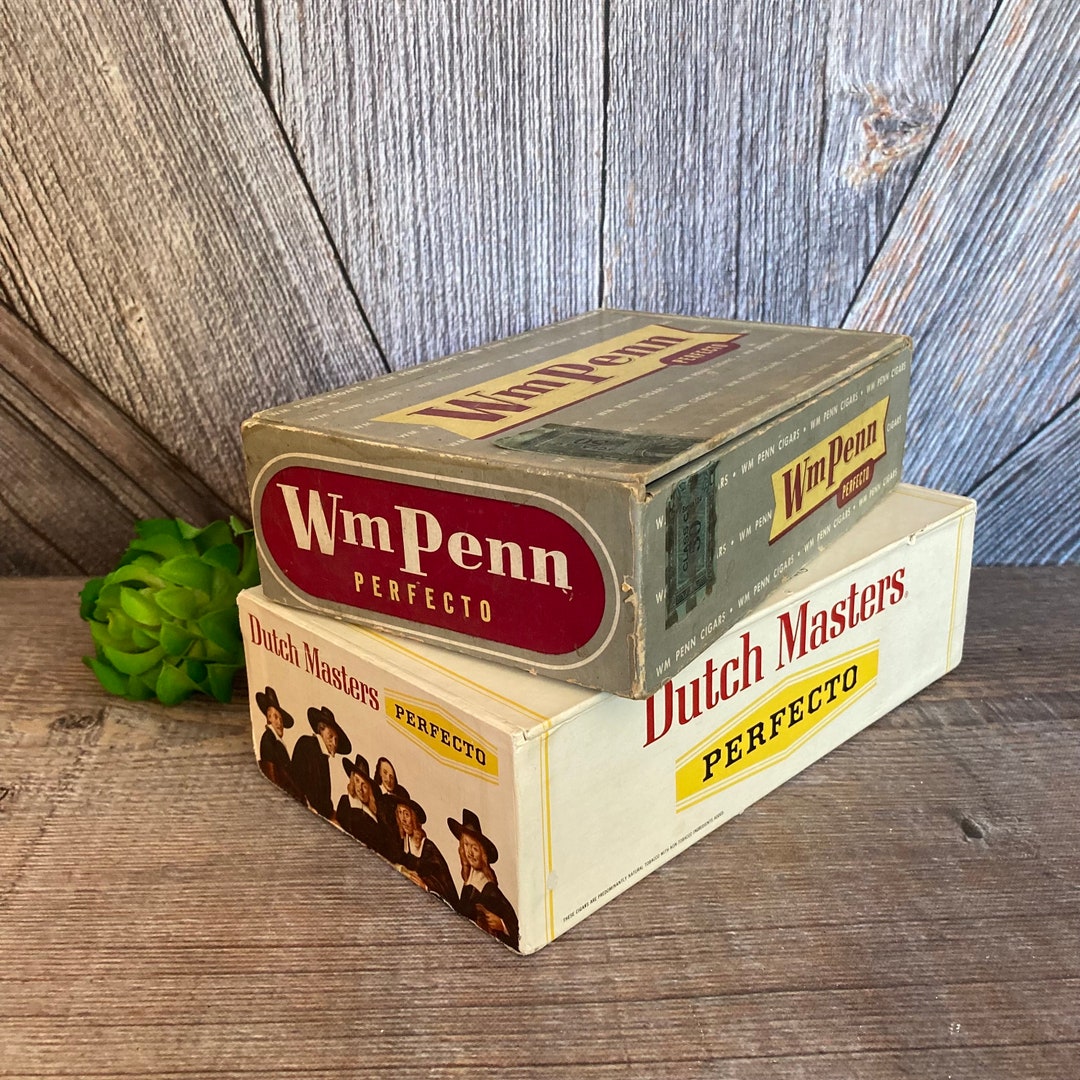 2 Vintage Cigar Boxes Authentic Cigar Box {wm Penn Dutch Masters ...