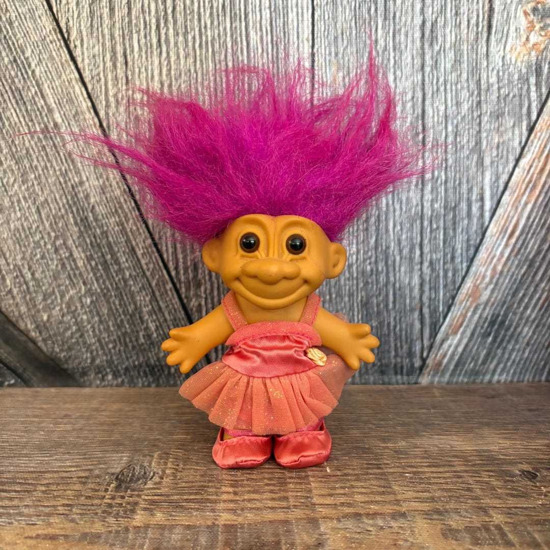 Vintage Girl Troll Doll {ballerina Pink Tutu Dress Troll With Pink Hair ...