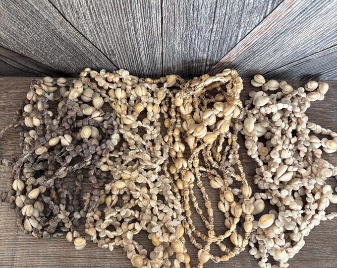 4 Vintage Seashell Plant Hangers Macrame Sea Shell, Small Shell Beads ...