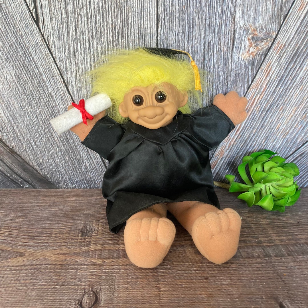 Vintage Graduation Troll Doll {90s Super Grad Party Decor Plush Fabric ...