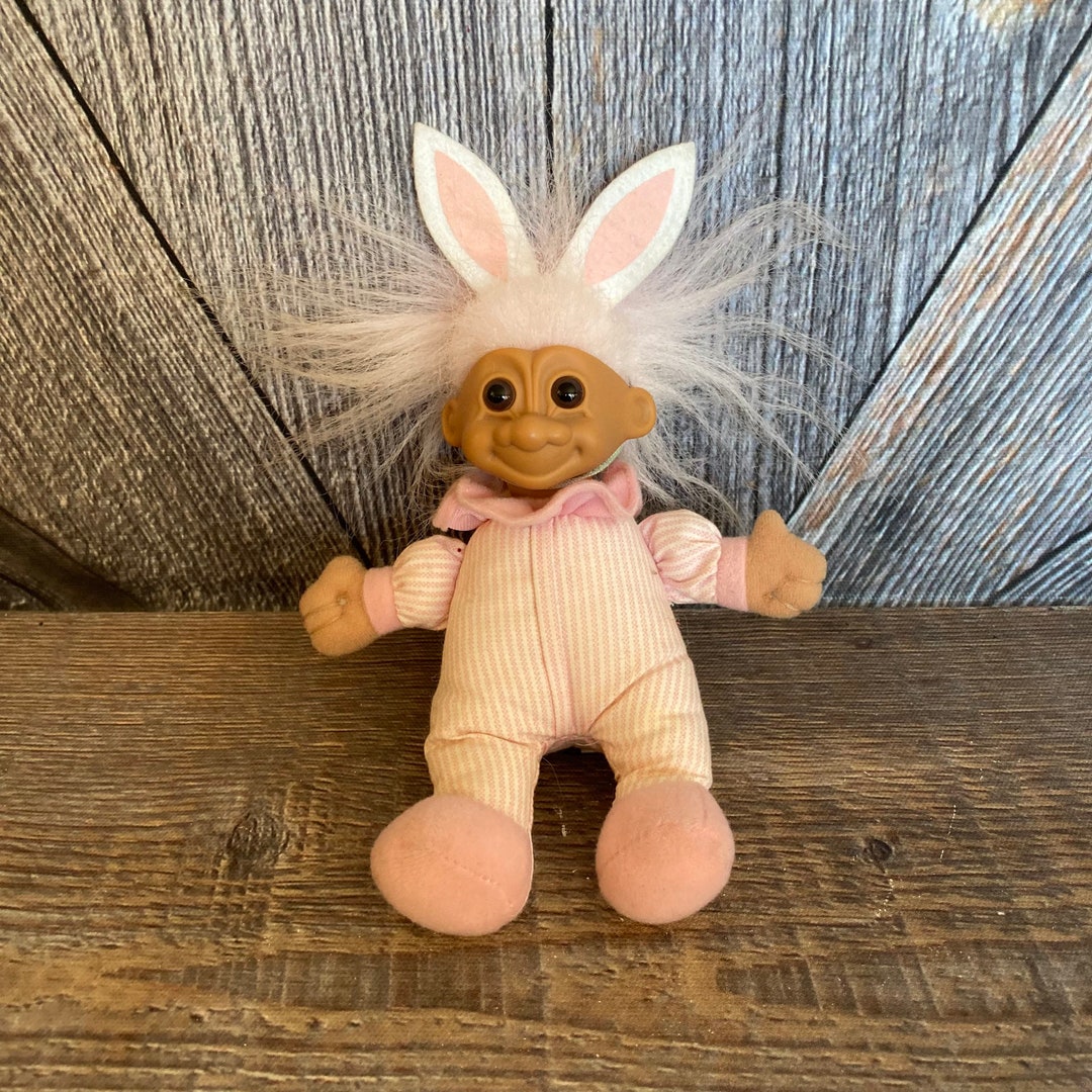 Vintage Easter Bunny Troll Doll {pastel Painter Troll With Pink Hair ...