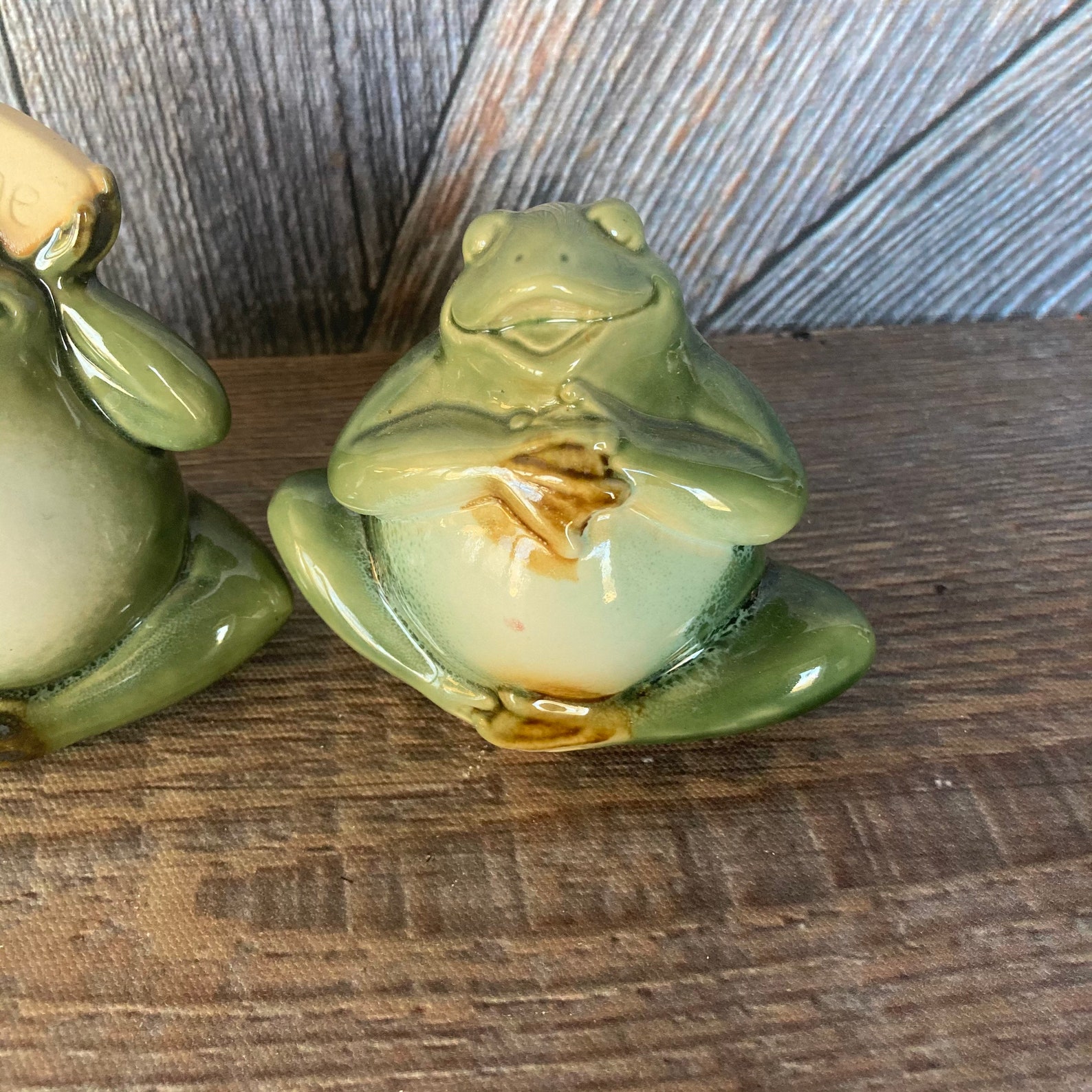 Vintage Ceramic Frog Trio Yoga Welcome Toad Gift for Friend - Etsy