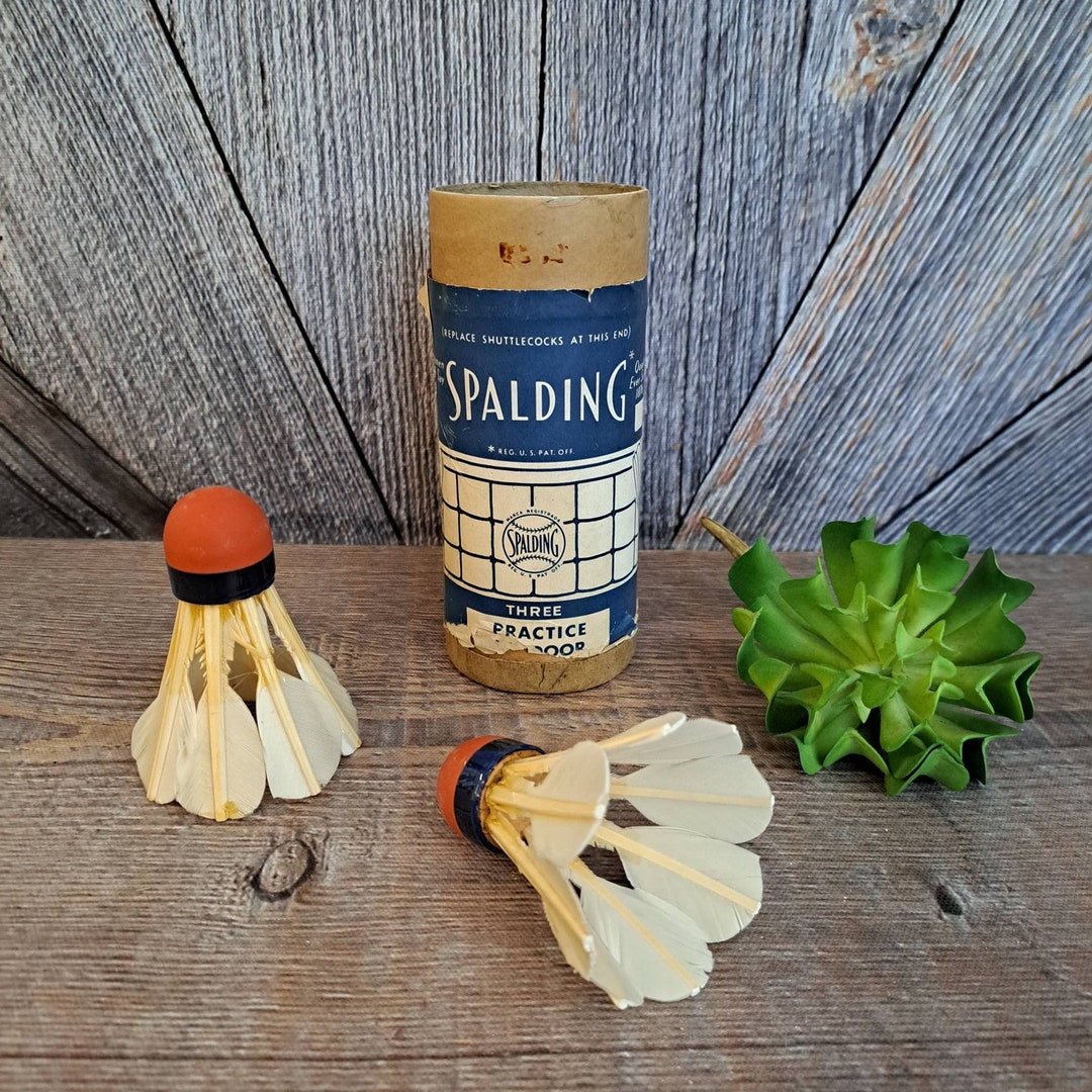 Vintage Feather Shuttlecock Birdie {spalding Practice 2 Shuttlecocks in ...