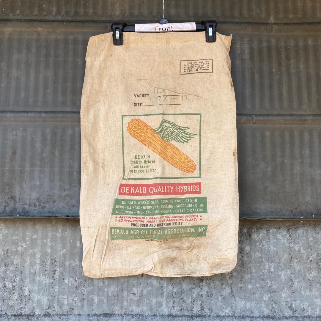 Vintage Dekalb Seed Corn Sack Without Tags Cotton Muslin Sack Printed ...
