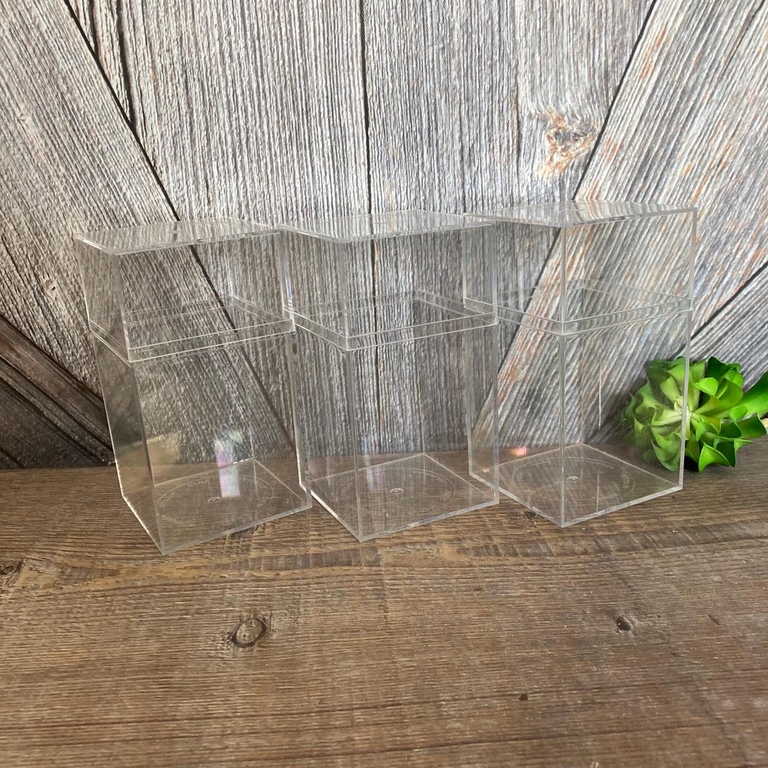 3 Vintage Beanie Baby Display Cases Clear Plastic Box Protectors ...